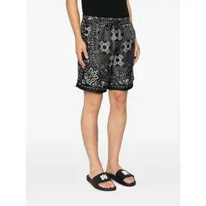 Amiri Bandana Print Silk Shorts - Black