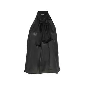 TOM FORD Jacquard Halterneck Top - Black