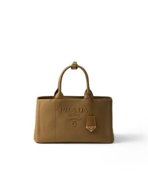 Prada Large Cotton Canvas Jardinière Handbag - Brown