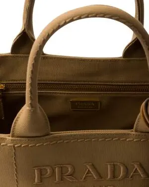 Prada Large Cotton Canvas Jardinière Handbag