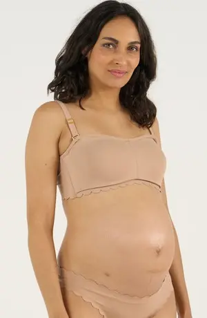 CACHE COEUR Skin Maternity And Nursing Invisible Bandeau Bra Dd/3d Cup - Latte
