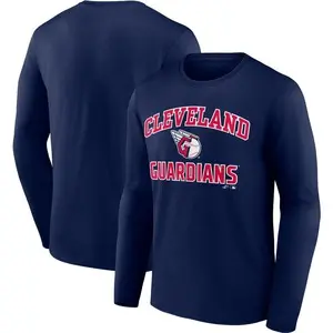 LOGO ATHLETIC Cleveland Guardians Heart & Soul Long Sleeve T-shirt - Navy