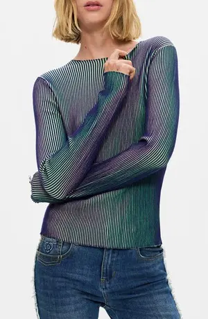 Desigual Gradient Ribbed Sweater - Blue