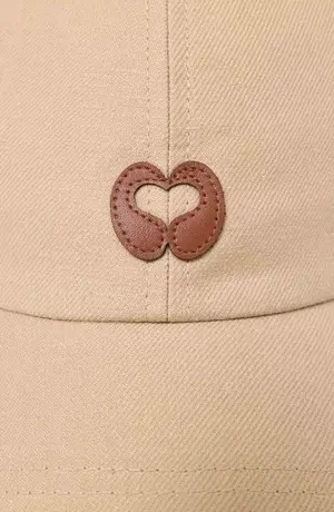 Maje Linen Blend Cap With Logo Detail - Beige