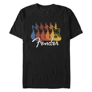 FENDER Guitar Retro Rainbow Graphic T-shirt - Black
