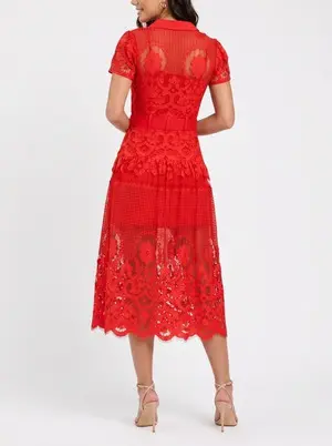 Rachel Rachel Roy Jolene Lace Midi Dress - Red