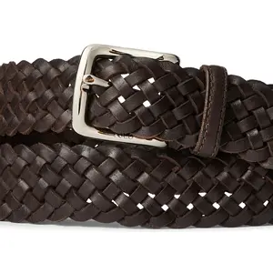 Ralph Lauren Braided Vachetta Leather Belt - Dark Brown
