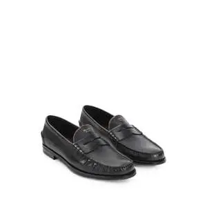 Prada Soft Construction Loafers In Antiqued Leather