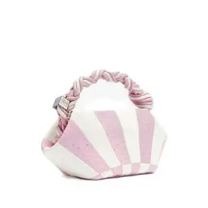 GANNI Striped Ostrich-effect Leather Shoulder Bag