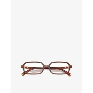 Miu Miu Rectangle Frame Acetate Eyeglasses - Brown