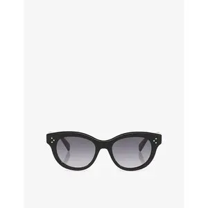 Celine Round Frame Acetate Sunglasses - Black