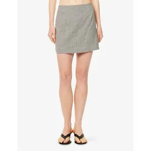 Rag & Bone Piper Checked Wool Mini Skirt