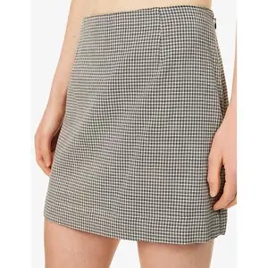 Rag & Bone Piper Checked Wool Mini Skirt