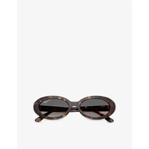 Ray-ban Rb2223 Oval-frame Sunglasses - Brown
