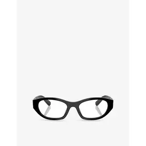 Miu Miu Irregular Frame Acetate Eyeglasses - Black