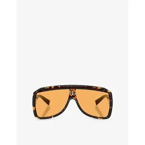 Dolce & Gabbana Dg6205 Shield-frame Acetate Sunglasses - Brown