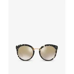 Dolce & Gabbana Dg4268 Round Frame Tortoiseshell Acetate Sunglasses - Black
