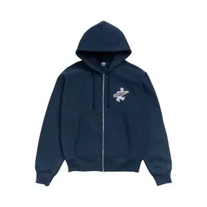 StÜssy Dot Surf Puff Print Zip Hoodie 'navy - Blue
