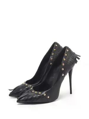 GIUSEPPE ZANOTTI Studded Fringed Heeled Pumps