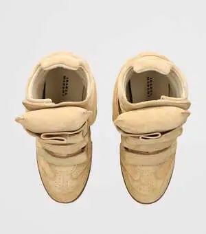 Isabel Marant Étoile Suede Bekett Wedge High Top Sneakers - Gold