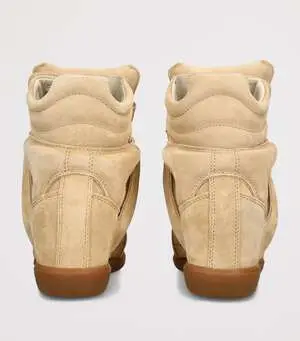 Isabel Marant Étoile Suede Bekett Wedge High Top Sneakers - Gold
