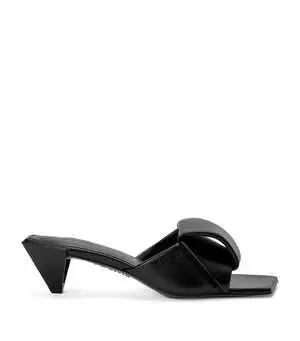 Loewe Leather Origami Heeled Sandals - Black