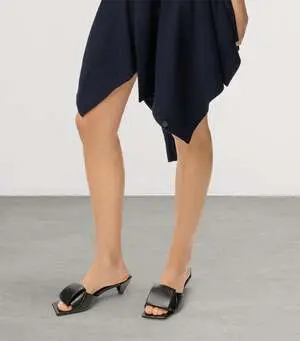 Loewe Leather Origami Heeled Sandals - Black