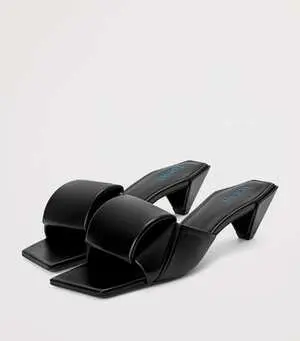 Loewe Leather Origami Heeled Sandals - Black