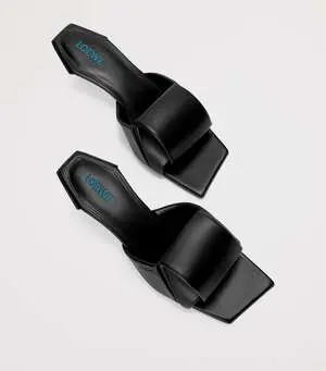 Loewe Leather Origami Heeled Sandals - Black