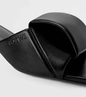 Loewe Leather Origami Heeled Sandals - Black