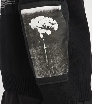 Balenciaga Wool Zip-up Jacket With Graphic And Floral Patch