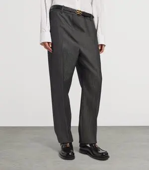 Balenciaga Wool Straight-leg Trousers