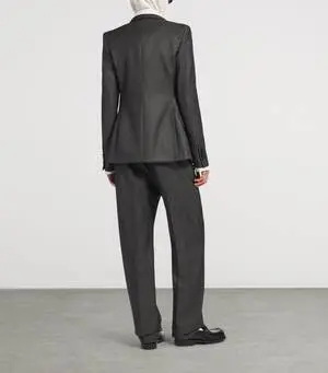 Balenciaga Double Breasted Wool Twill Blazer
