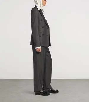 Balenciaga Double Breasted Wool Twill Blazer