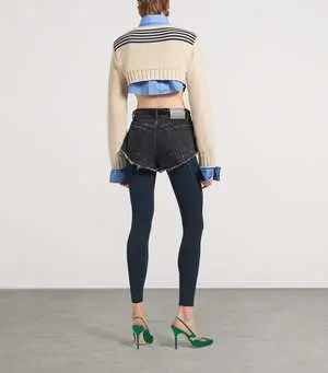Balenciaga Double Layer Cropped Sweater Shirt