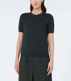 Max Mara Cashmere-blend Knitted T-shirt - Green