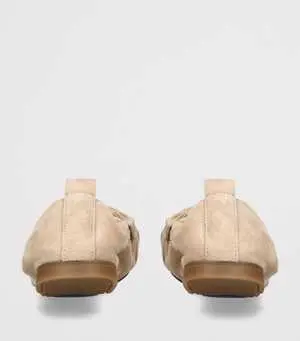 Burberry Suede Fawn Loafers - Ivory
