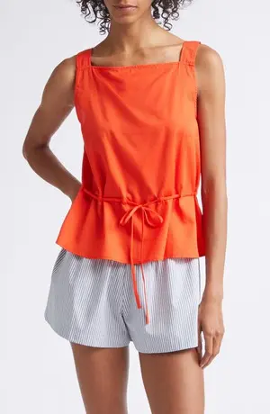 LESET Yoko Drawstring Sleeveless Top - Feu
