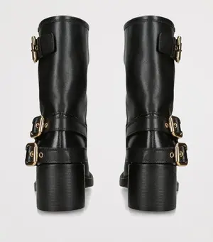 Chloé Dakota Leather Ankle Boots With Gold-tone Buckles