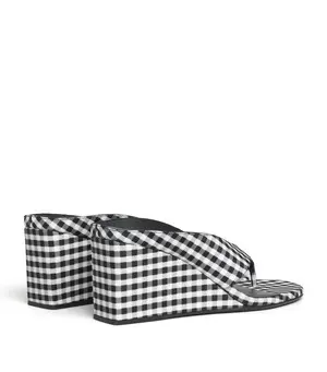Alaïa Vichy Print Wedge Sandals