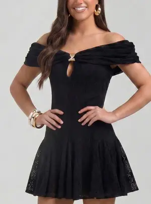 Rachel Rachel Roy Arava Crochet Off-the-shoulder Mini Dress