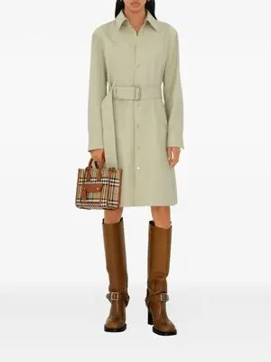 Burberry Mini Freya Tote Bag In Check Coated Cotton Blend - Multicolor