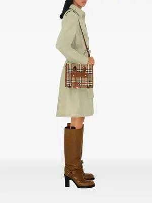 Burberry Mini Freya Tote Bag In Check Coated Cotton Blend - Multicolor