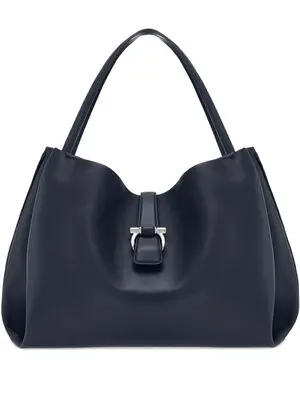 FERRAGAMO Softened Leather Large Tote Bag - Blue