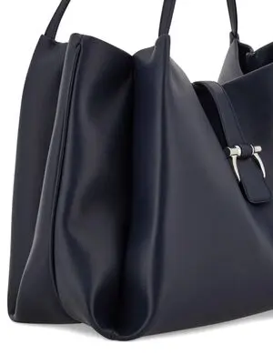 FERRAGAMO Softened Leather Large Tote Bag - Blue