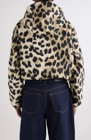 Givenchy Water Repellent Leopard Jacquard Hooded Windbreaker