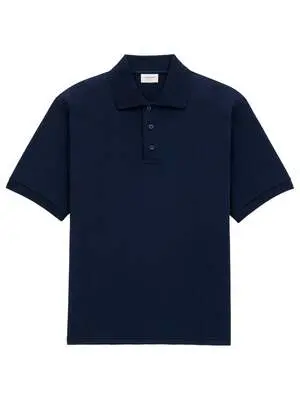 Saint Laurent Cassandre Piqué Polo Shirt - Blue