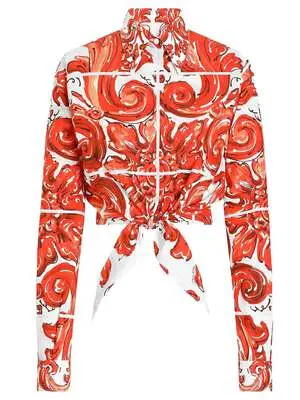 Dolce & Gabbana Poplin Shirt With Majolica Print - Multicolor