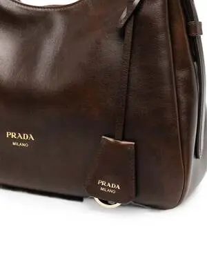 Prada Leather Shoulder Bag - Brown