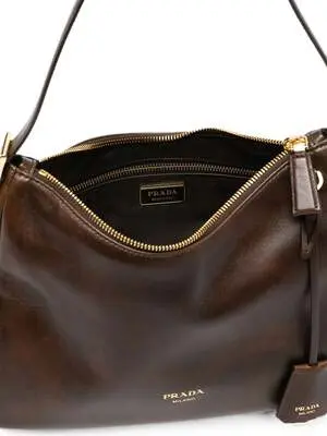 Prada Leather Shoulder Bag - Brown